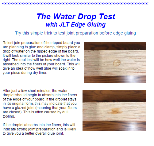 Water Drop Test – Good's Millwork SOPs